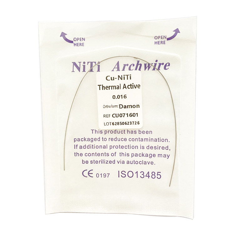 Dental Orthodontic Cu-NiTi Rectangular / Round Arch Wire Damon Form ...