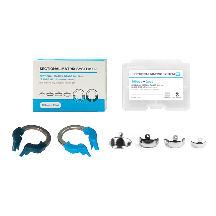 Dental sectional matrix system C2 with MATRIX BANDS M4 and CLAMPS R6 1.0